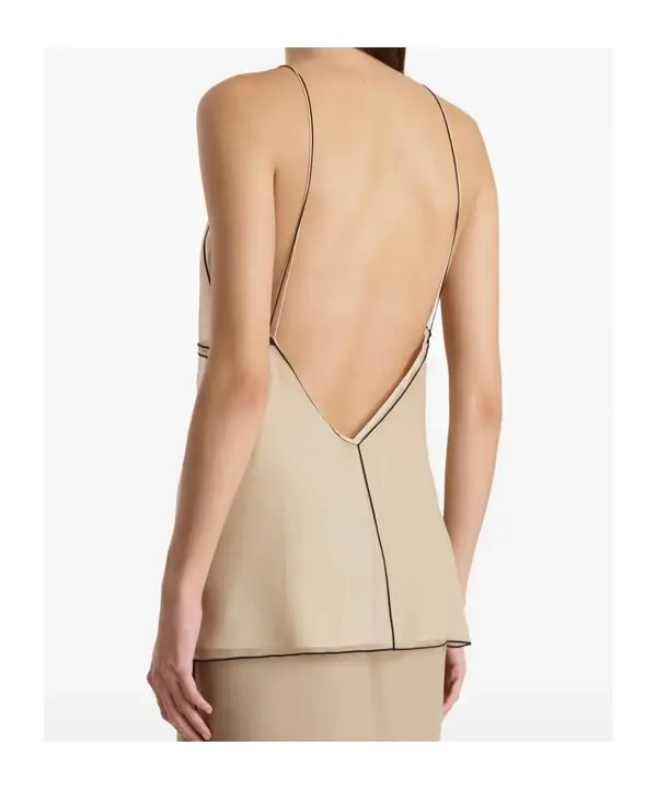Khaite Timy Sheer V-neck Camisole Top