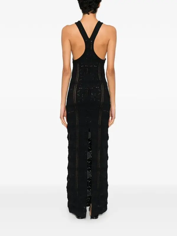 Nanushka Ainhoa Openwork Knitted Maxi Dress - Black