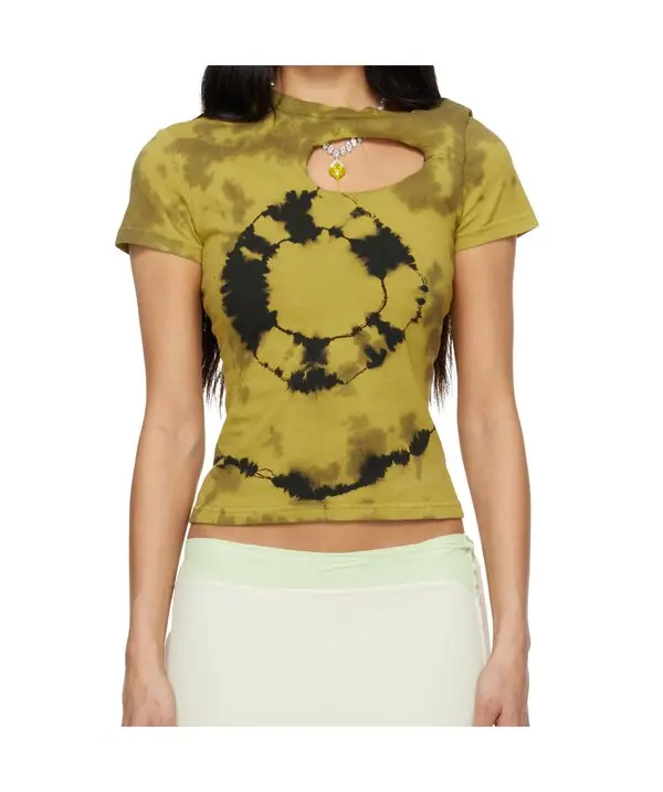 Ottolinger Tie-dye Crew Neck T-shirt With Cutout Detail
