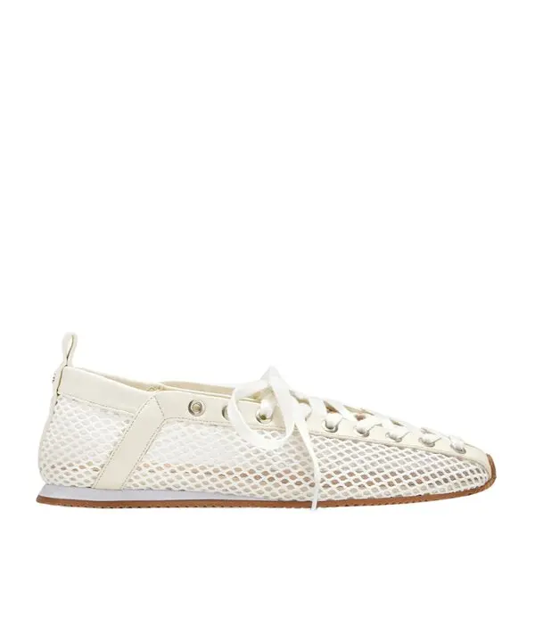 GANNI Sporty Ballerina In White Mesh - Egret