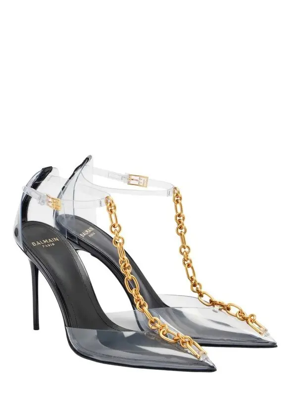 Balmain Chain-link Transparent Pumps