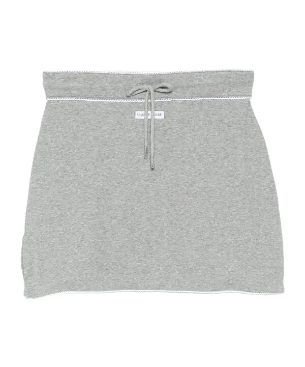 MARINE SERRE Drawstring Jersey Midi Skirt - Gray