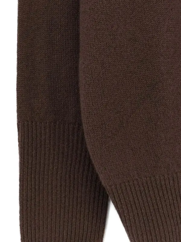 THE ROW Odelle Baby Cashmere Crewneck Sweater - Chestnut Brown