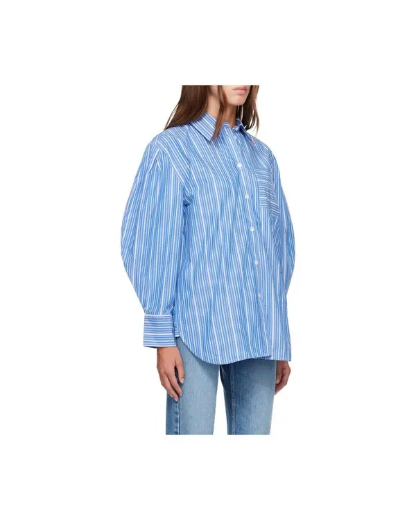 GANNI Oversized Striped Shirt - New Naval