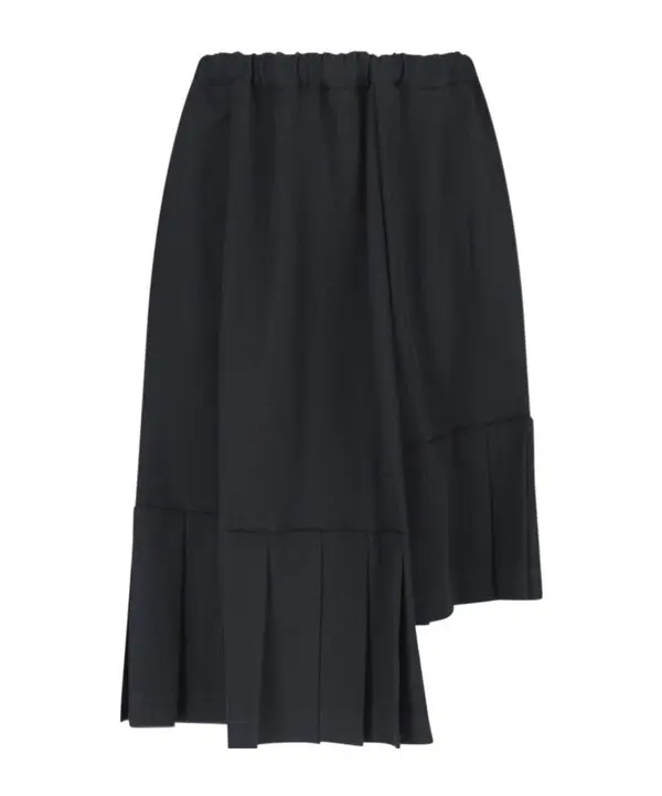 Comme Des Garçons Asymmetric Pleated Midi Skirt