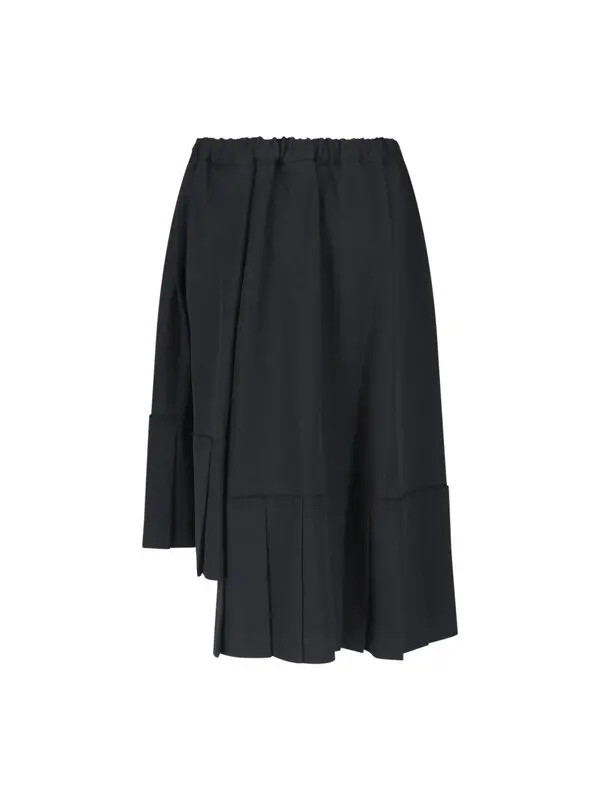 Comme Des Garçons Asymmetric Pleated Midi Skirt