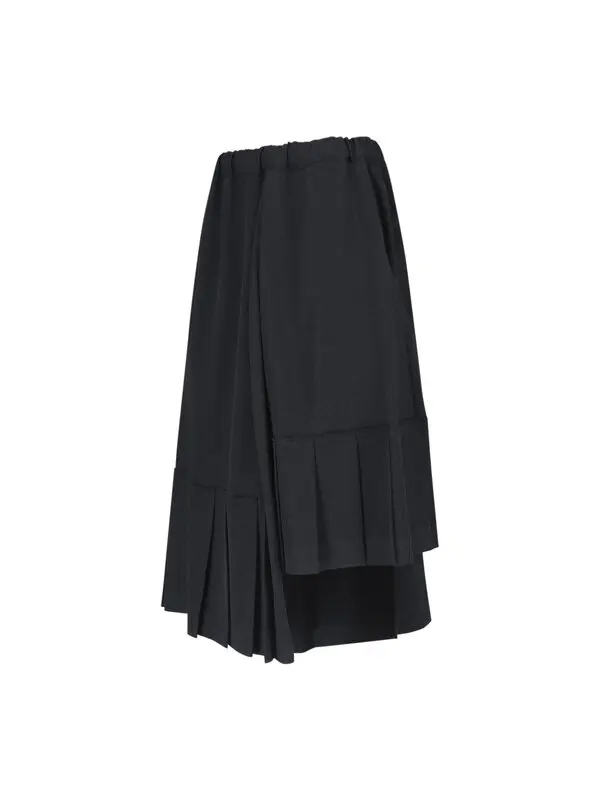 Comme Des Garçons Asymmetric Pleated Midi Skirt