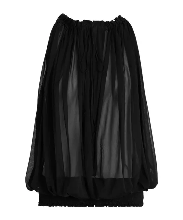 Balmain Sleeveless High Neck Muslin Top With Cutout Shoulders And Cinched Waist