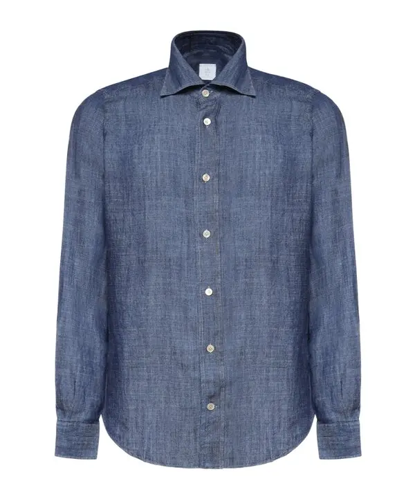 Eleventy Slim Fit Denim-effect Shirt - No