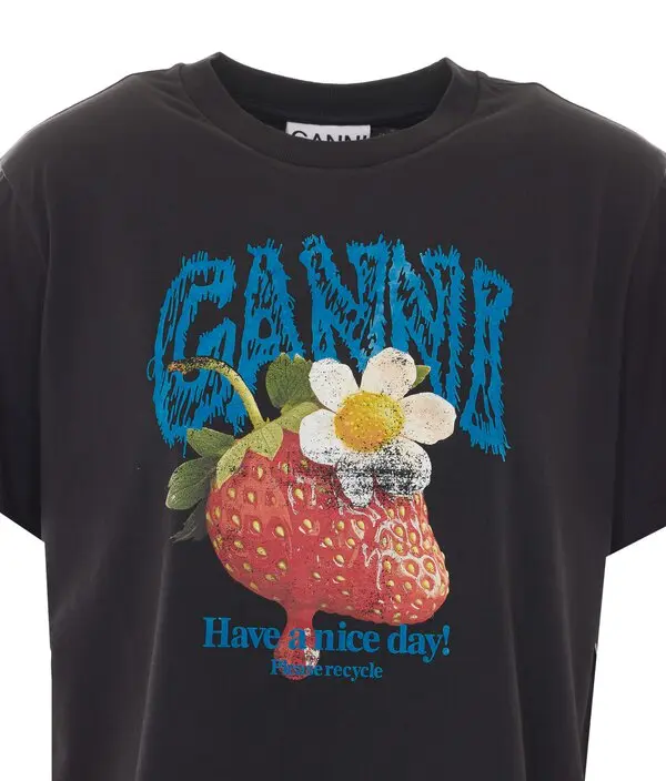 GANNI Strawberry Graphic T-shirt