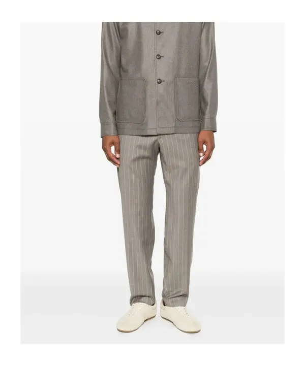 Tagliatore Pinstriped Casual Pants - Grey