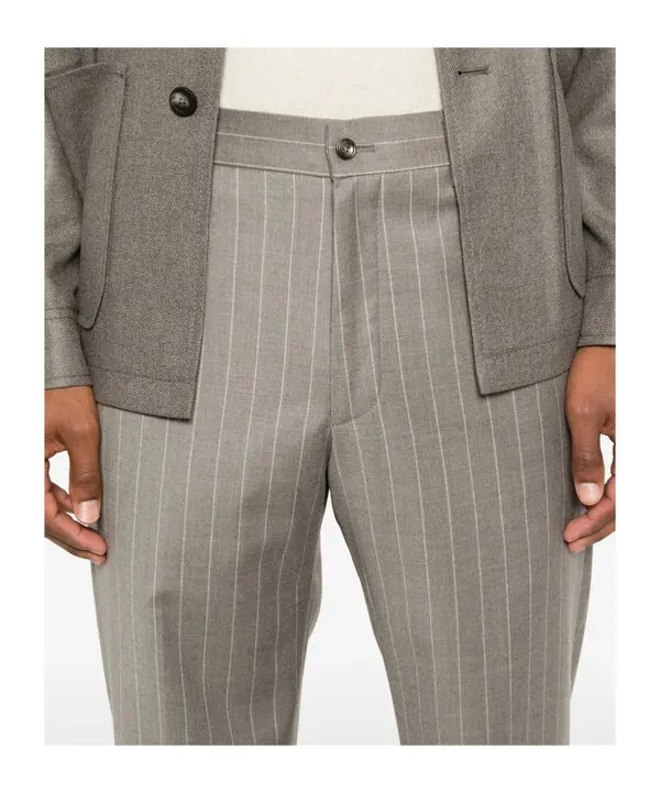 Tagliatore Pinstriped Casual Pants - Grey