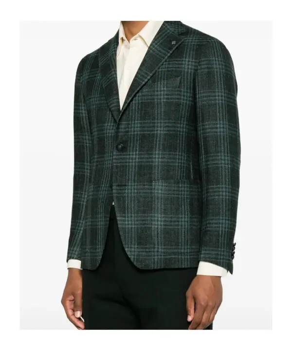 Tagliatore Plaid Suit Jacket - Green