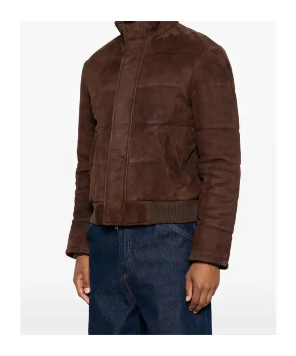 Tagliatore Stand Collar Suede Jacket
