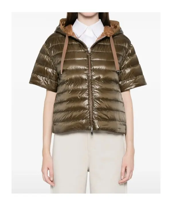 Herno Short-sleeve Quilted Zip-up Jacket