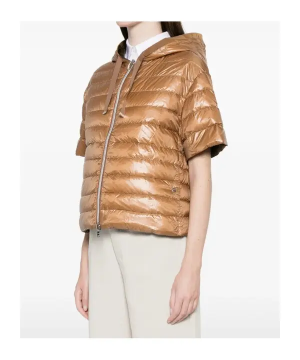 Herno Short-sleeve Quilted Zip-up Jacket