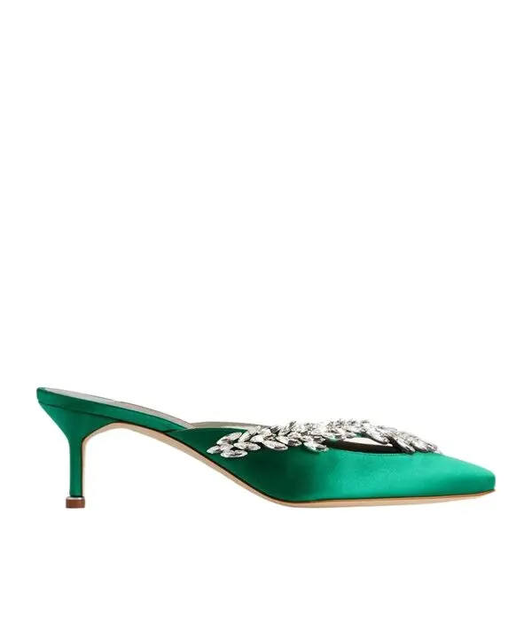 BALENCIAGA X MANOLO BLAHNIK Embellished Mule - Grass Green