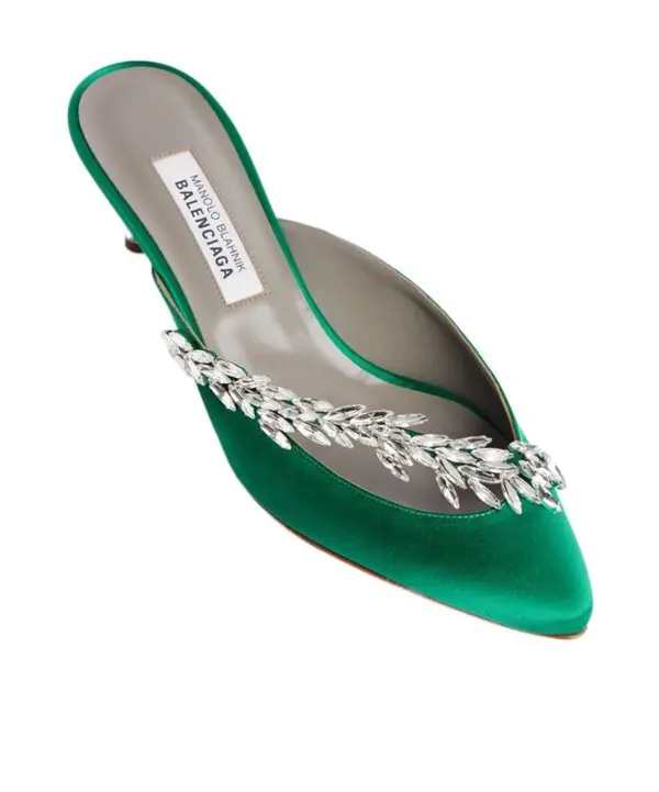 BALENCIAGA X MANOLO BLAHNIK Embellished Mule