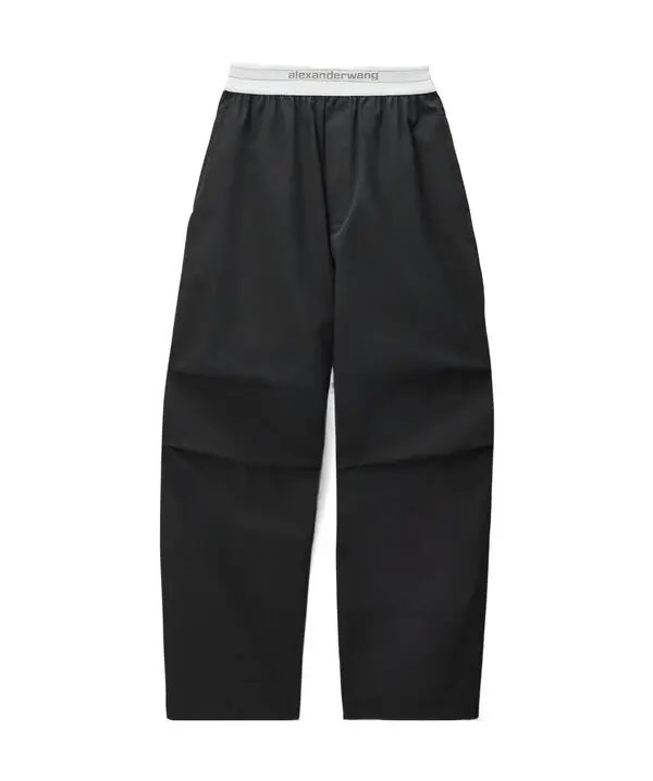 Alexander Wang Logo Waistband Mid-waisted Pants - Black
