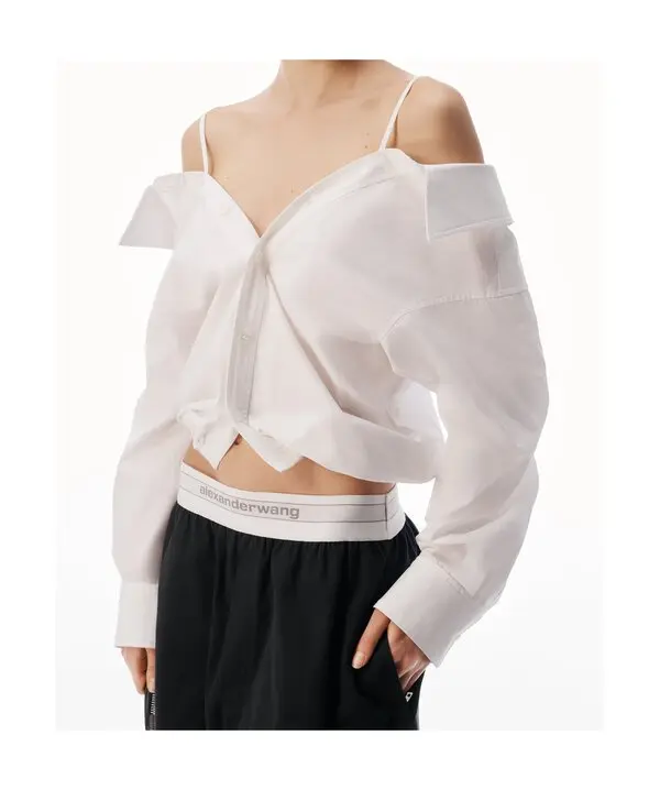 Alexander Wang Logo Waistband Mid-rise Relaxed Fit Pants - Black