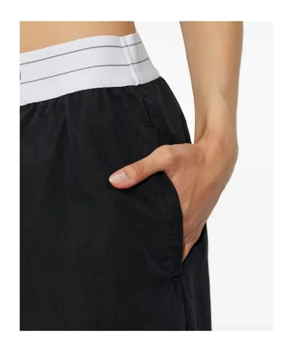 Alexander Wang Logo Waistband Mid-rise Relaxed Fit Pants - Black