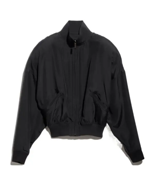 Gucci Zip-up Poplin Jacket With Stand Collar And Ribbed Trim - Black