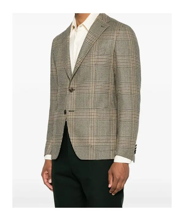 Tagliatore Plaid Suit Jacket - Beige