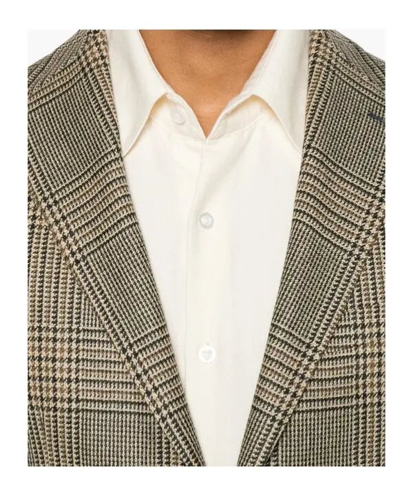 Tagliatore Plaid Suit Jacket - Beige