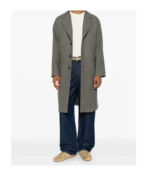 Tagliatore Houndstooth Pattern Long-sleeved Coat