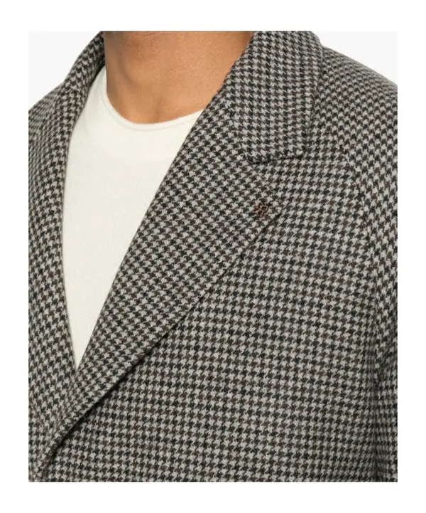 Tagliatore Houndstooth Pattern Long-sleeved Coat