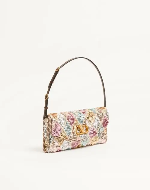Valentino Garavani Devain Small Shoulder Bag With Rhombelle Embroidery