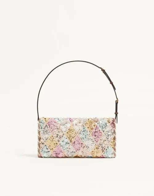 Valentino Garavani Devain Small Shoulder Bag With Rhombelle Embroidery