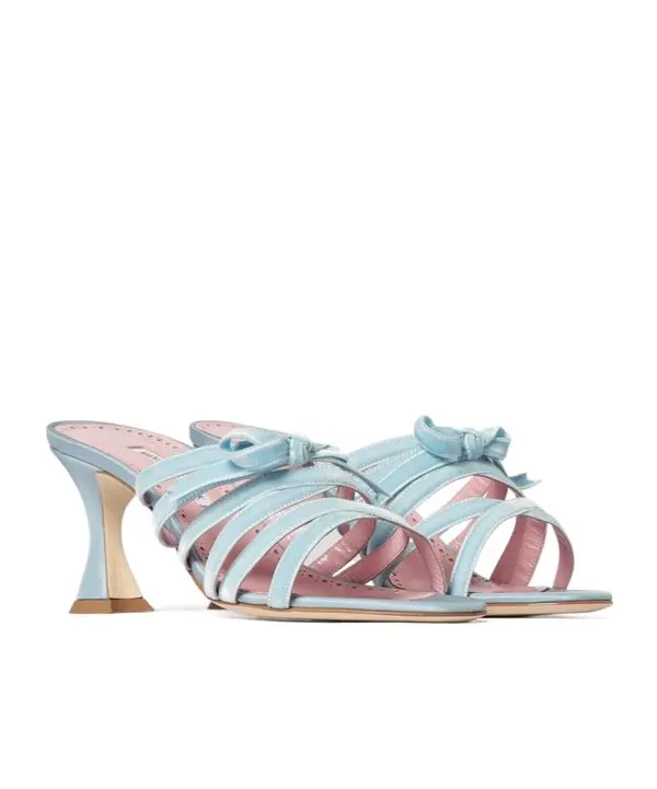 Manolo Blahnik Open Toe Bow Detail High Heeled Sandals