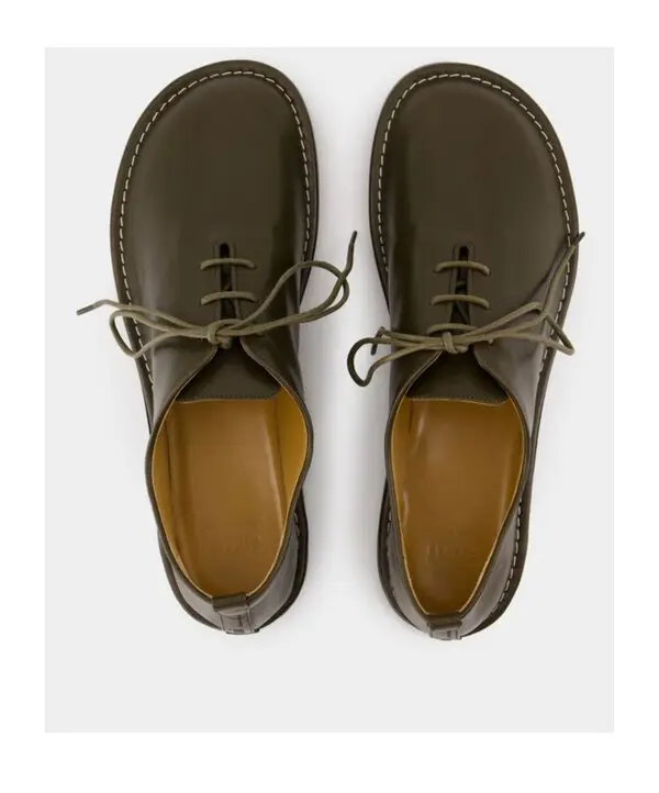 AMI Paris Round Toe Lace-up Flats