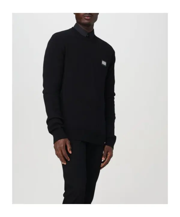 Dolce & Gabbana Round Neck Long Sleeve Sweater With Logo Detail