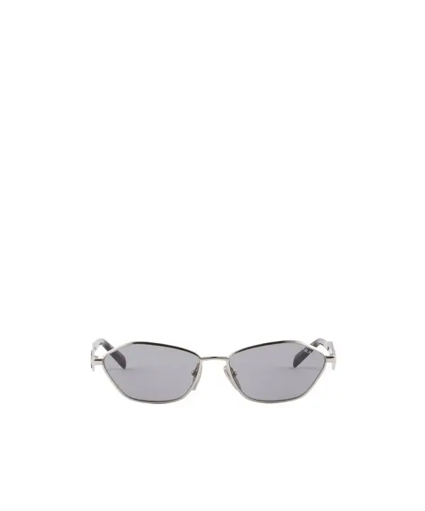 Prada Metal Irregular Frame Sunglasses - Silver