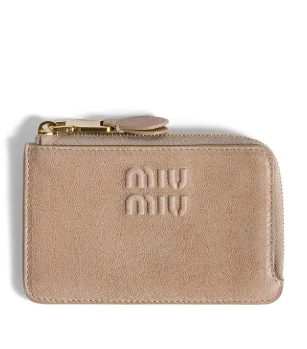 Miu Miu Nappa Leather Envelope Card Holder - Neutral