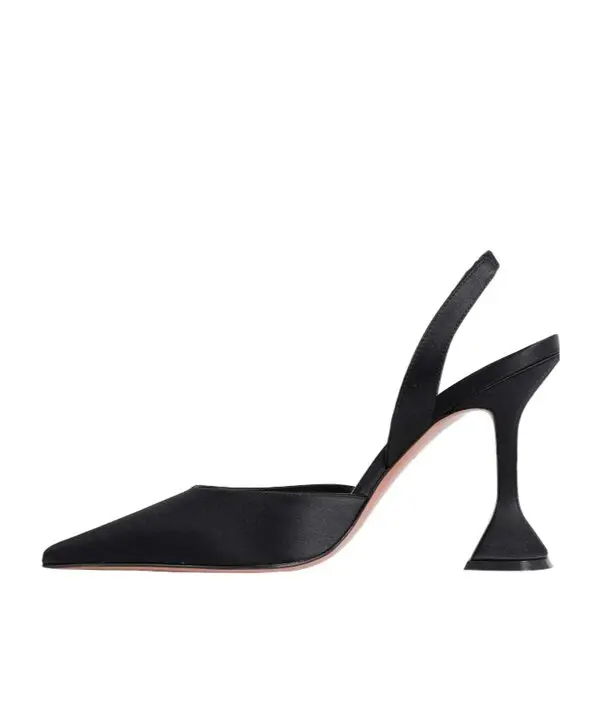 Amina Muaddi Pointed-toe Slingback Sandals With Sculptural Heel