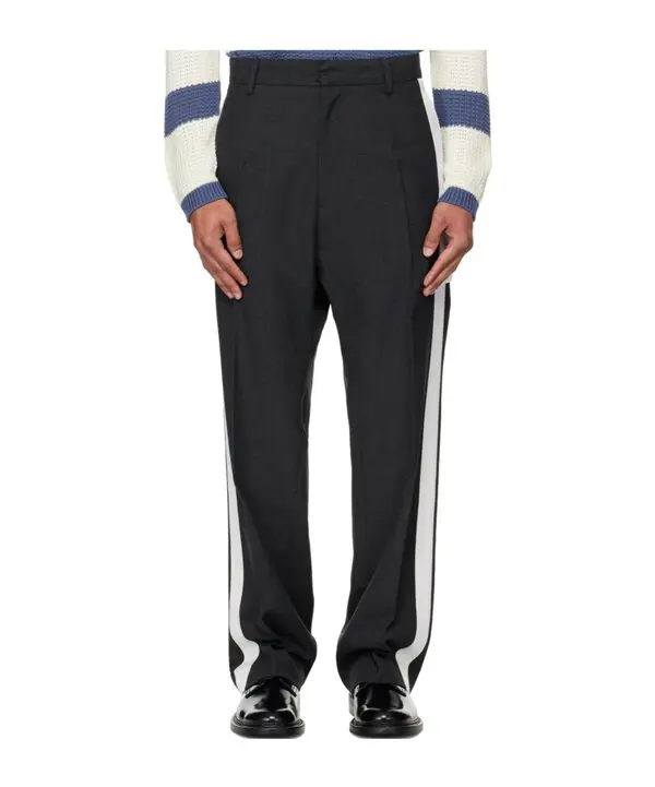 STEFAN COOKE Tuxedo Wool Blend Belt Loop Casual Pants