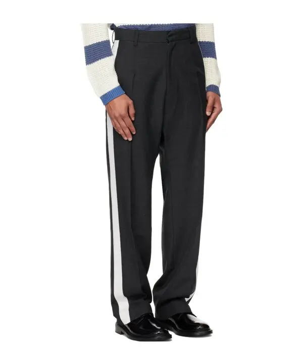 STEFAN COOKE Tuxedo Wool Blend Belt Loop Casual Pants