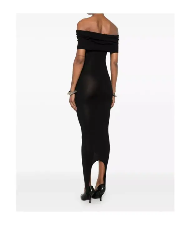 Alaïa Off-the-shoulder Short Sleeve Maxi Dress