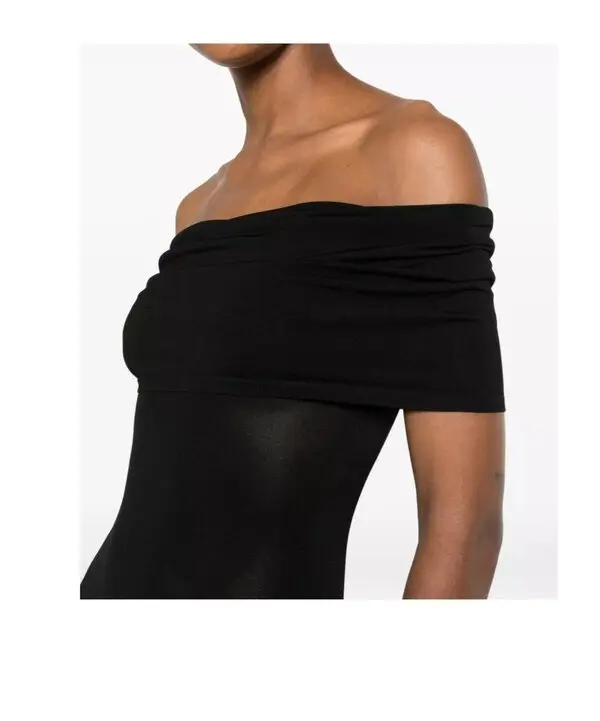 Alaïa Off-the-shoulder Short Sleeve Maxi Dress