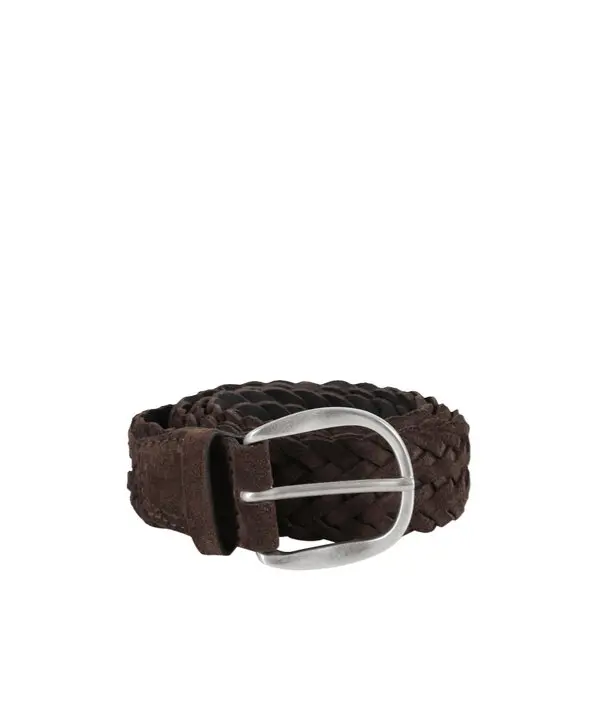 ORTIGNI Braided Leather Belt With Buckle - Black