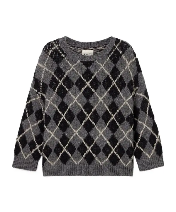 Khaite Argyle Cashmere Crewneck Top