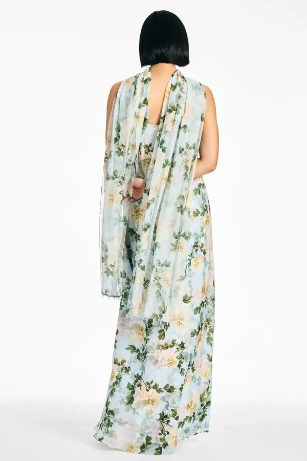 Sachin & Babi Emmy Baby Blue Embellished Silk Viscose Scarf