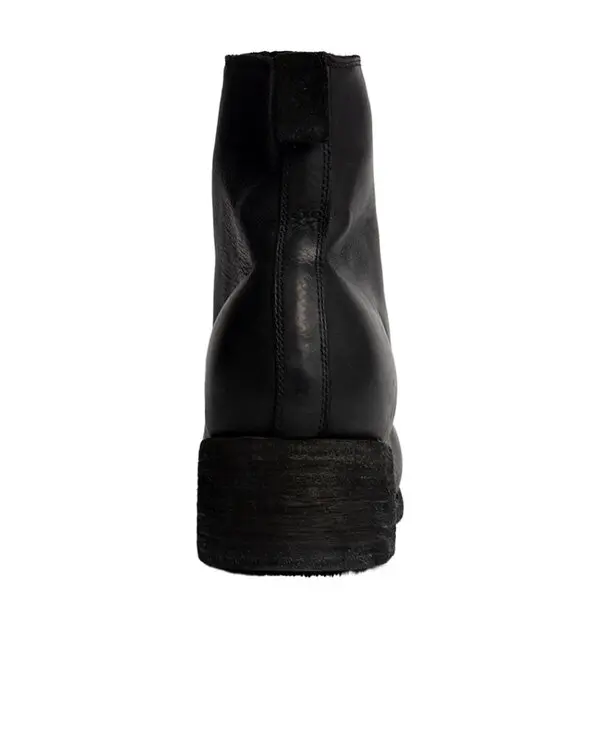 Guidi Leather Thick-heeled Boots With Rear Pull-up And Front Zipper