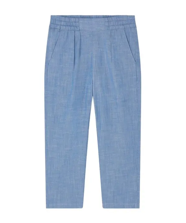 Bonpoint Elasticated-waist Trousers With Embroidered Trim