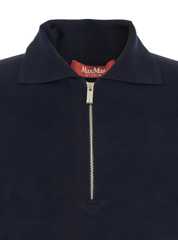 Max Mara Teti Short-sleeved Polo Shirt With Zip Detail