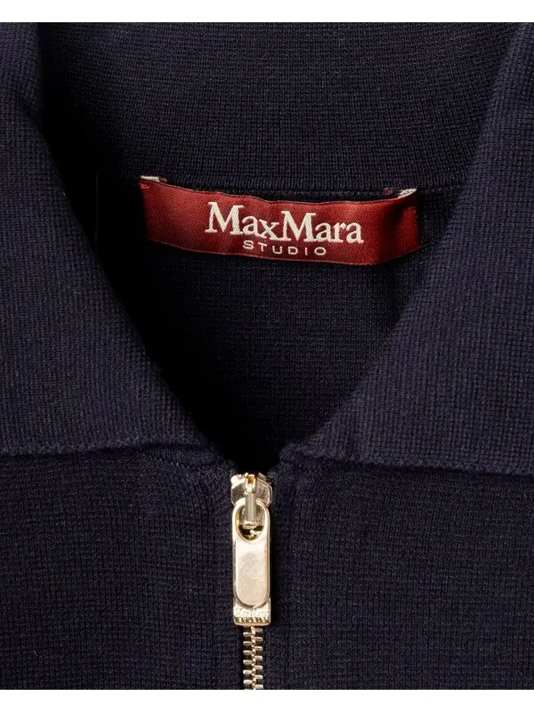 Max Mara Teti Short-sleeved Polo Shirt With Zip Detail