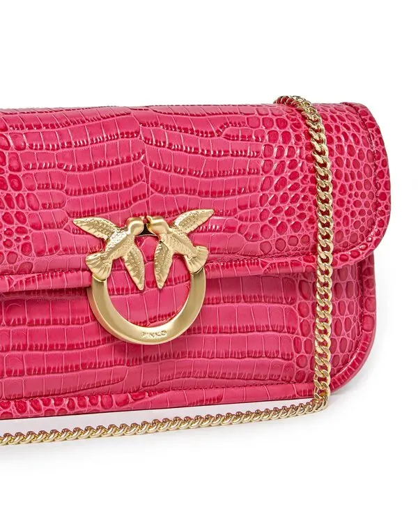 Pinko Flap Shoulder Bag With Gold Tone Clasp